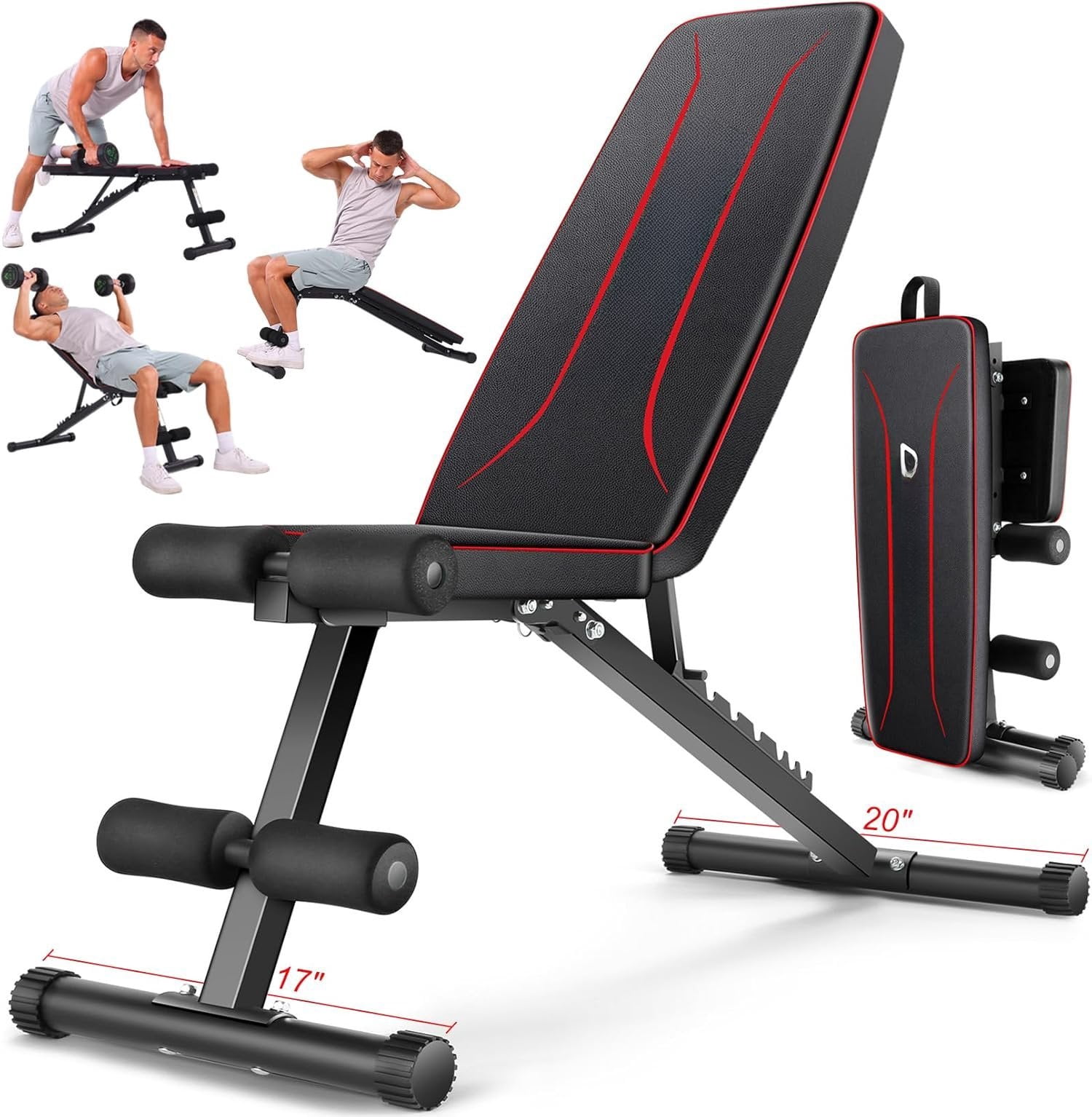 Weight Bench for Gym, Foldable 660LBS Workout Bench Press for Gym Full ...