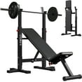 Mikolo Weight Bench Set, 660LBS Foldable Bench Press with Squat Rack ...