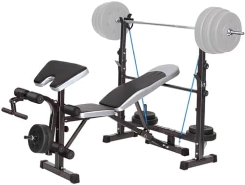 Weight Bench with Squat Rack, Adjustable Olympic Weight Bench,Arm Curl ...