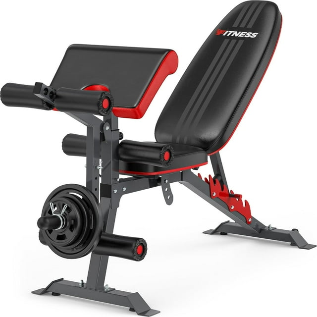 Weight Bench, TCISA Adjustable Weight Bench with Leg Extension and ...