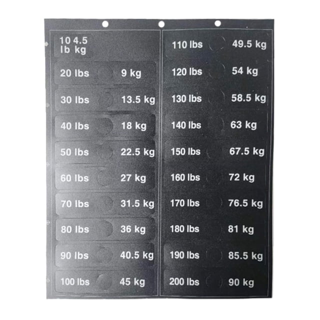 Weight Block Sticker 4.5kg to 90kg Weight Sticker Labels Easy to Use ...