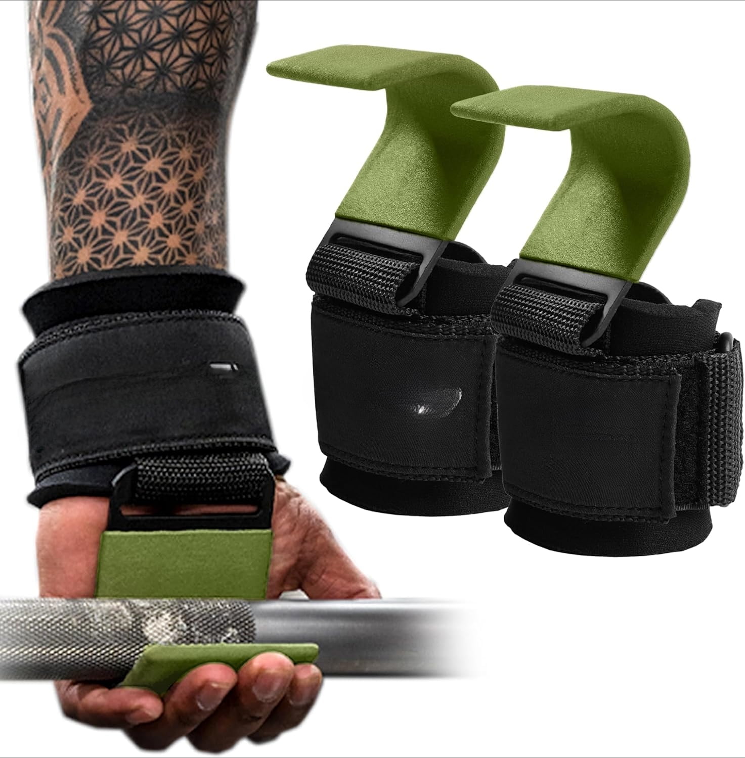 Weight Lifting Hooks , Heavy Duty Power Wrist Straps Hand Grip Support ...