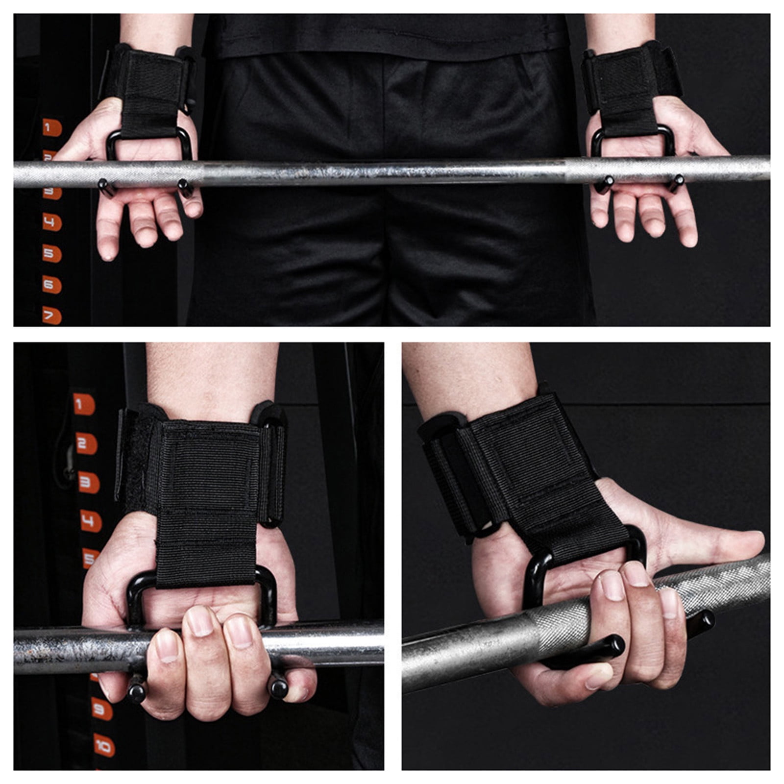 Weight Lifting Hooks with Padded Wrist Straps Gym Lifting Hooks for ...