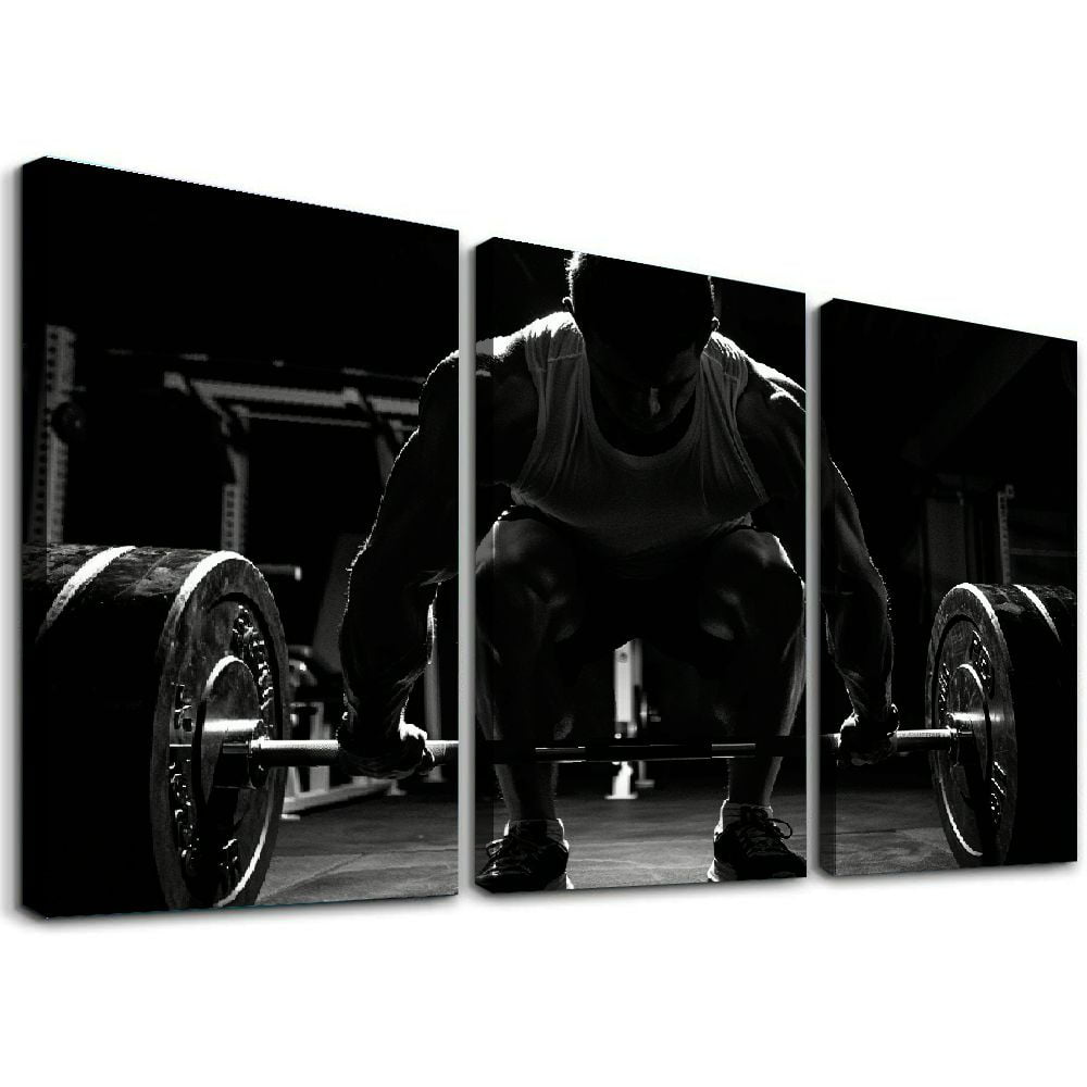 Weight Lifting Man Poster Bodybuilding Fitness Workout Poster Wall Art ...