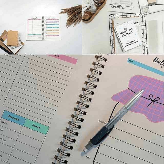Weight Loss Diary Plan: Planner Notebook, Spiral Staple Set, 12 Month ...