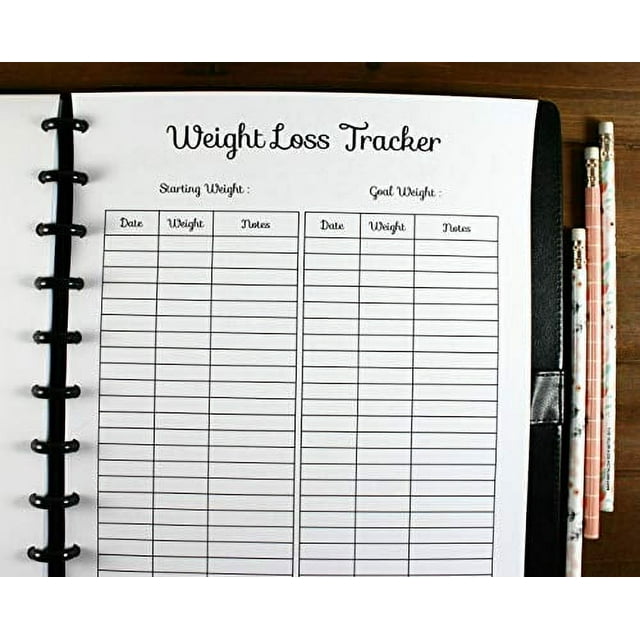 Weight Loss Tracker Inserts for 11 Disc Planners - Walmart.com