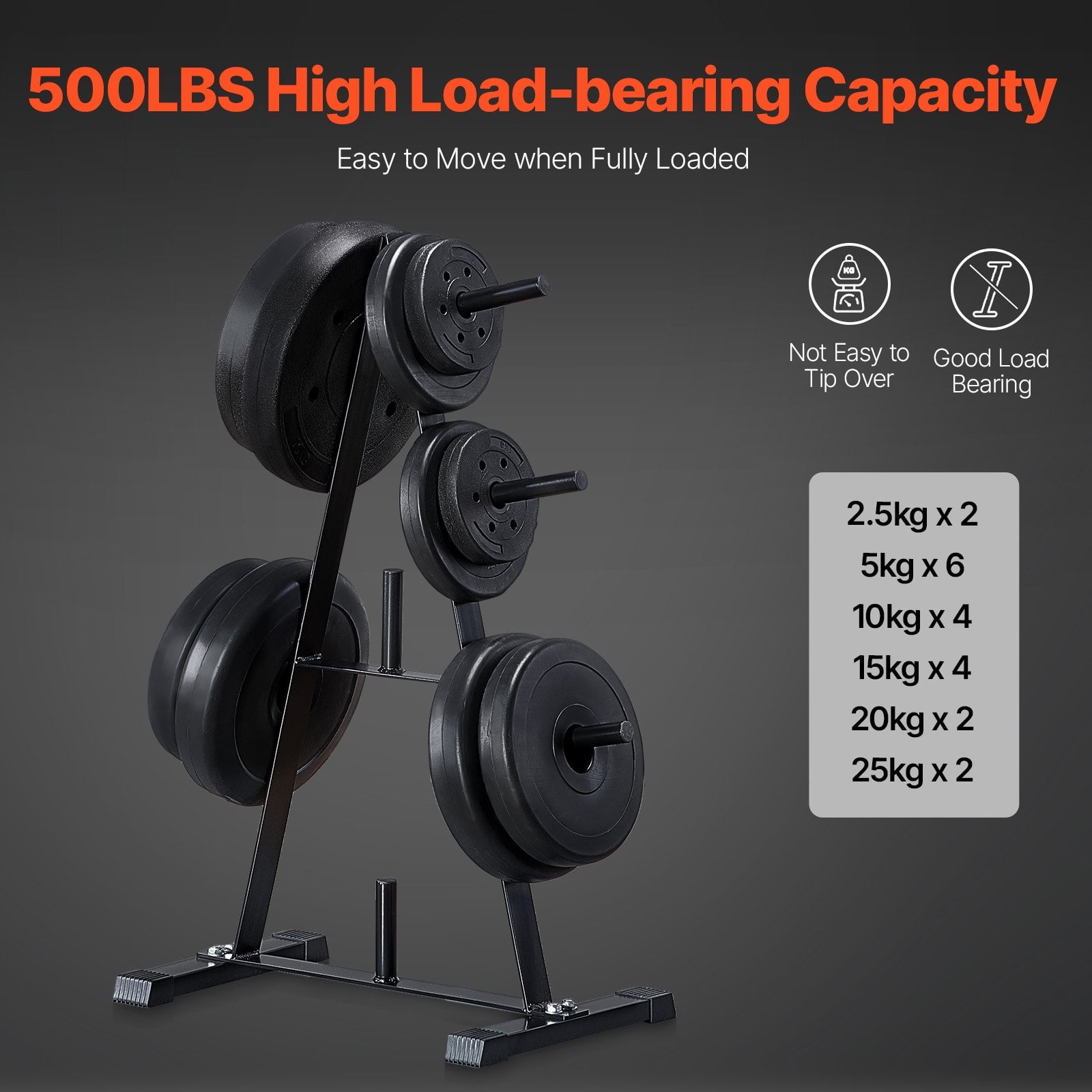 Weight Plate Rack Weight Plate Tree Home Gym Barbell Storage Stand 1 ...
