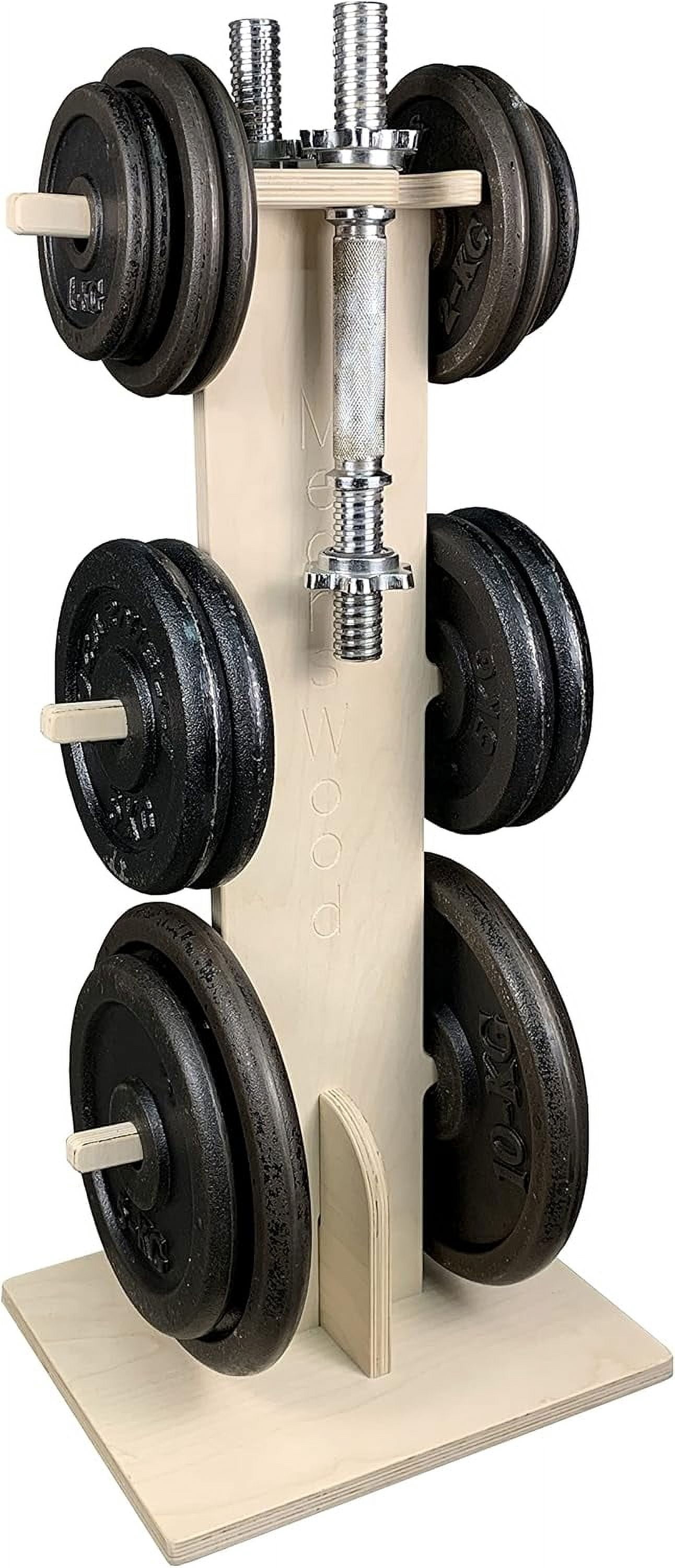Weight Plate Storage Home Gym Plate Holder Weight Rack in Wood Made in ...
