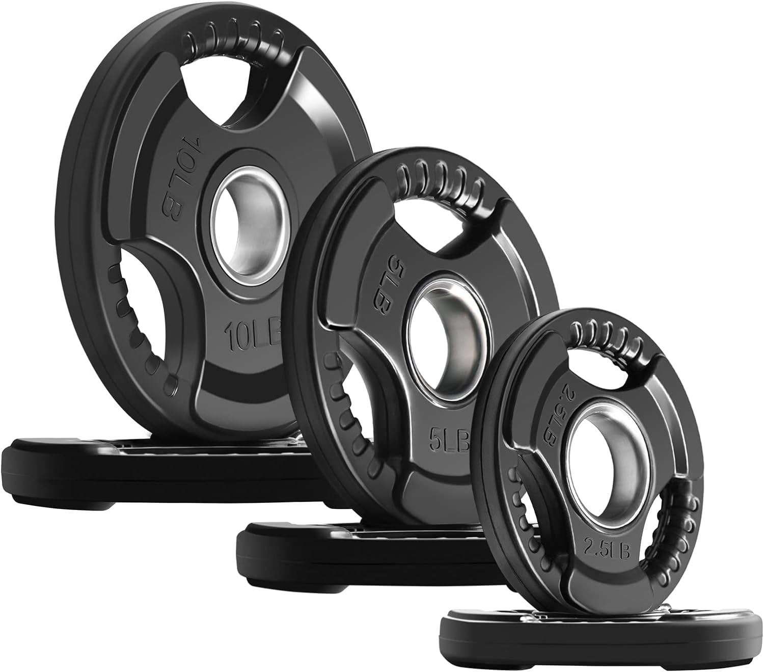 Weight Plates For Barbell, 2-Inch Olympic Rubber Grip Plates For ...