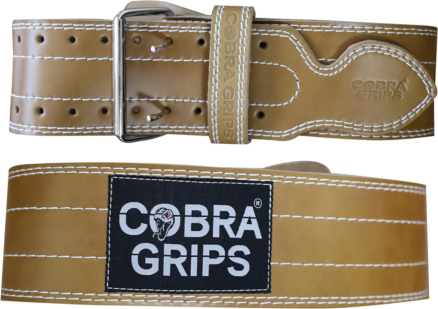 Weight Power Lifting Belt 4” Wide Cobra Grips Premium Genuine Leather ...