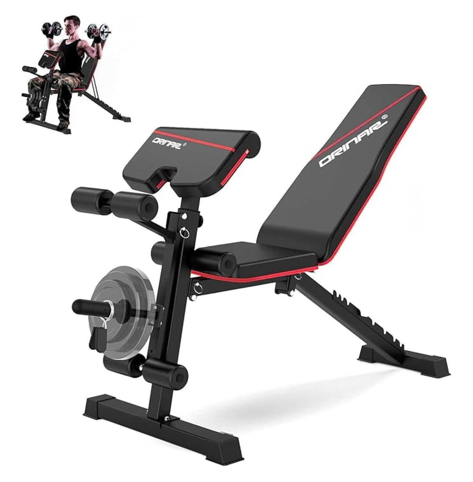 Weight Press, Adjustable Workout for Home Gym, Incline Decline Strength ...