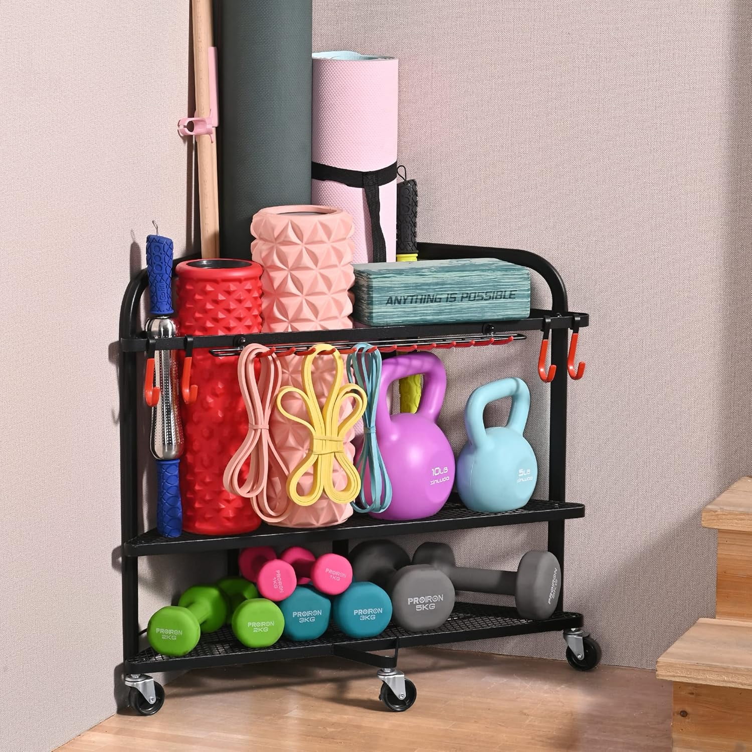 Weight Rack for Dumbbells, Home Gym Storage for Dumbbells Yoga Mat ...