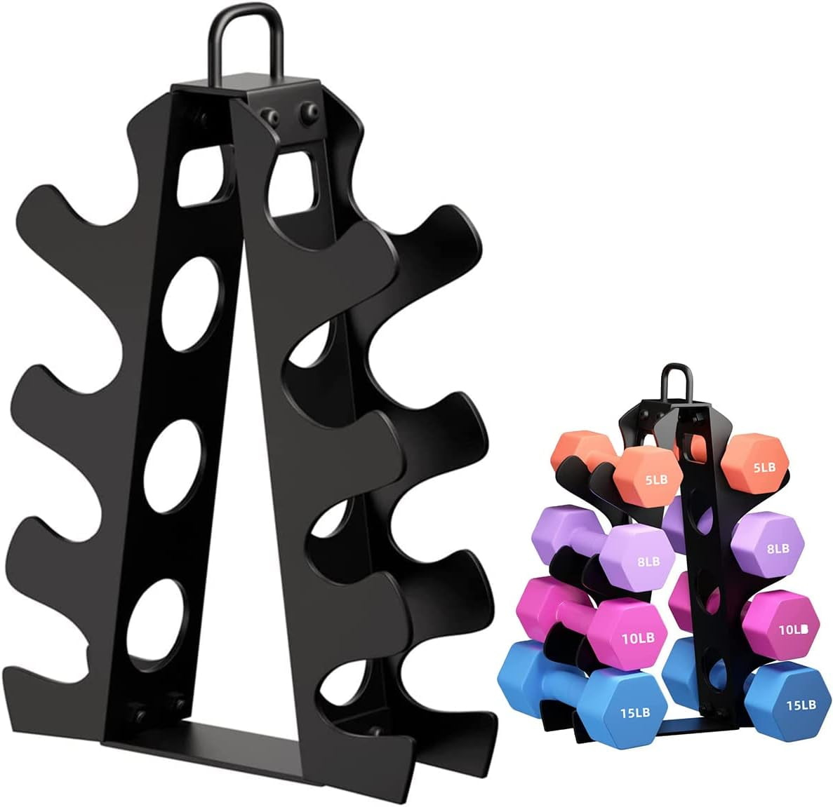 Weight Rack for Home Gym, Compact A-Frame Dumbbell Rack with Handle ...