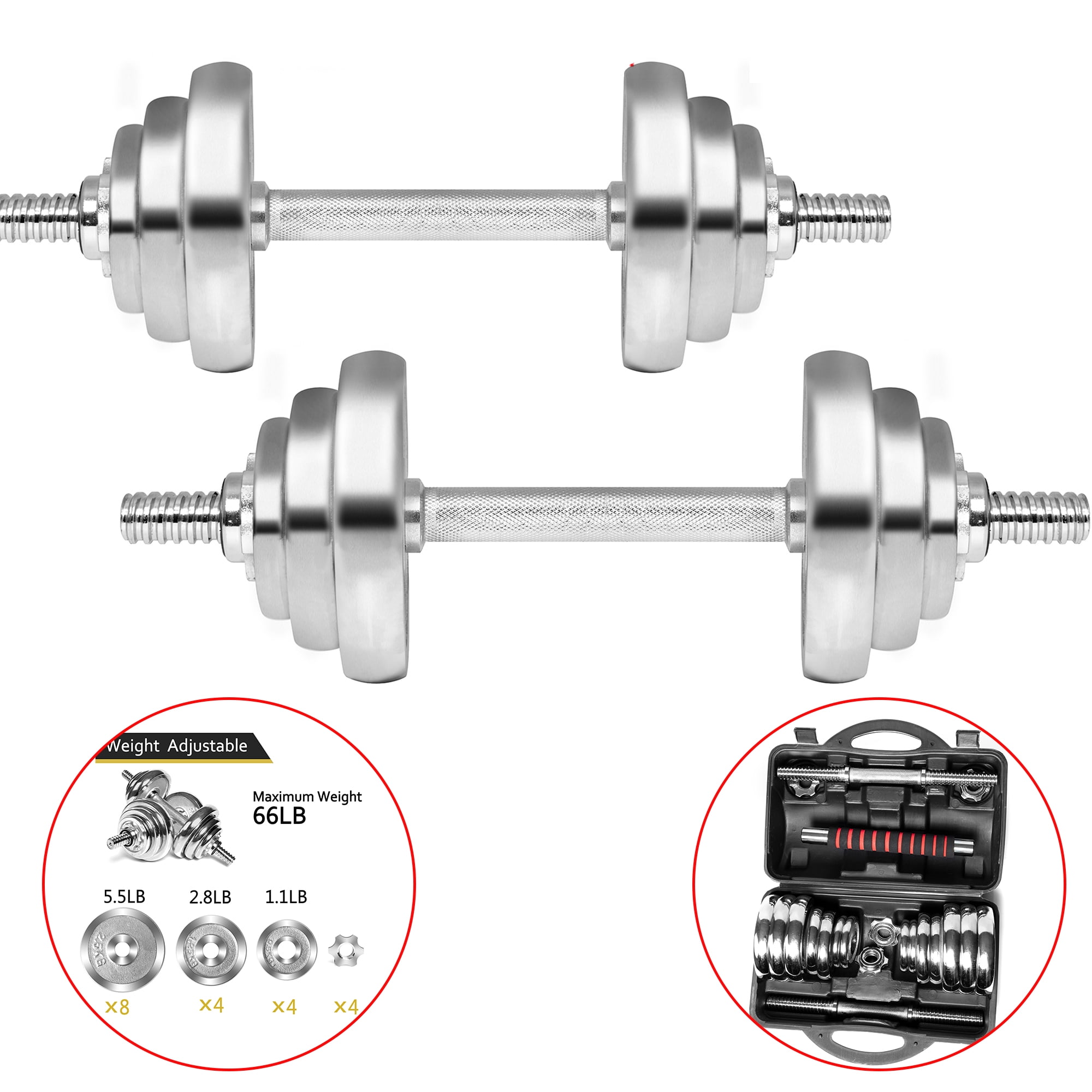 Weight Set Dumbell Bars - Adjustable Dumbbell Weights Bar Set Arm ...