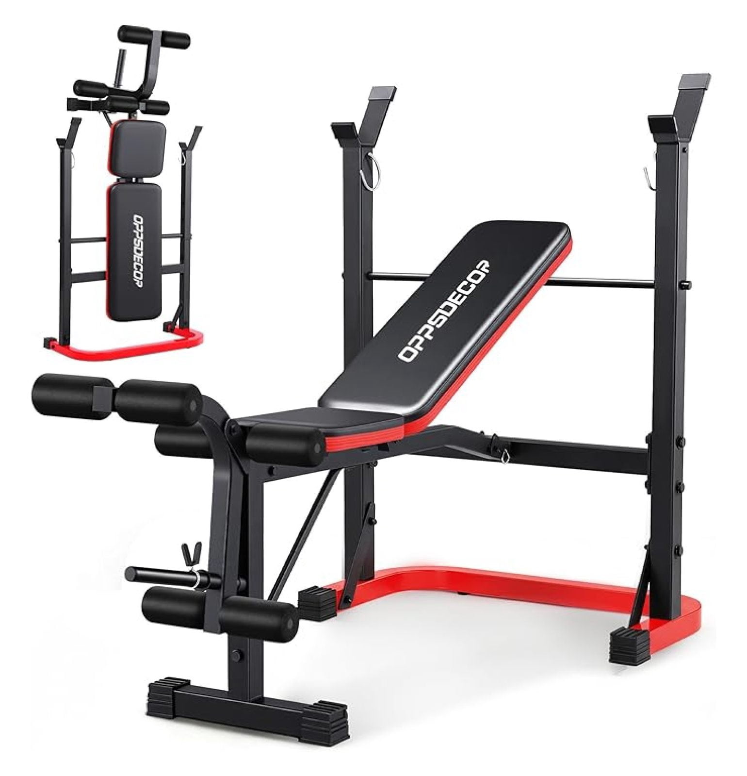 Weight Set with Leg Extension and Leg , 660LBS Foldable Press Set with ...