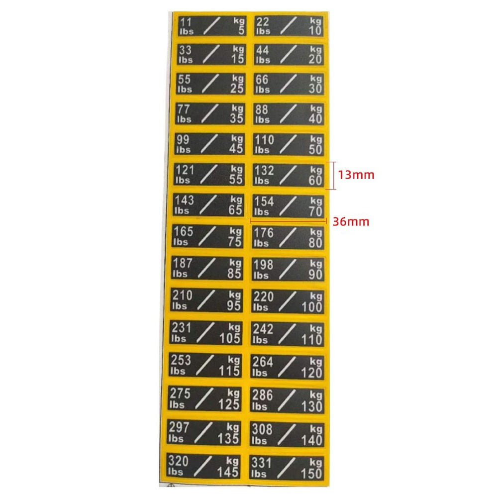 Weight Stack Labels Gym Equipment Weight PlateSticker Fitness Equipment ...