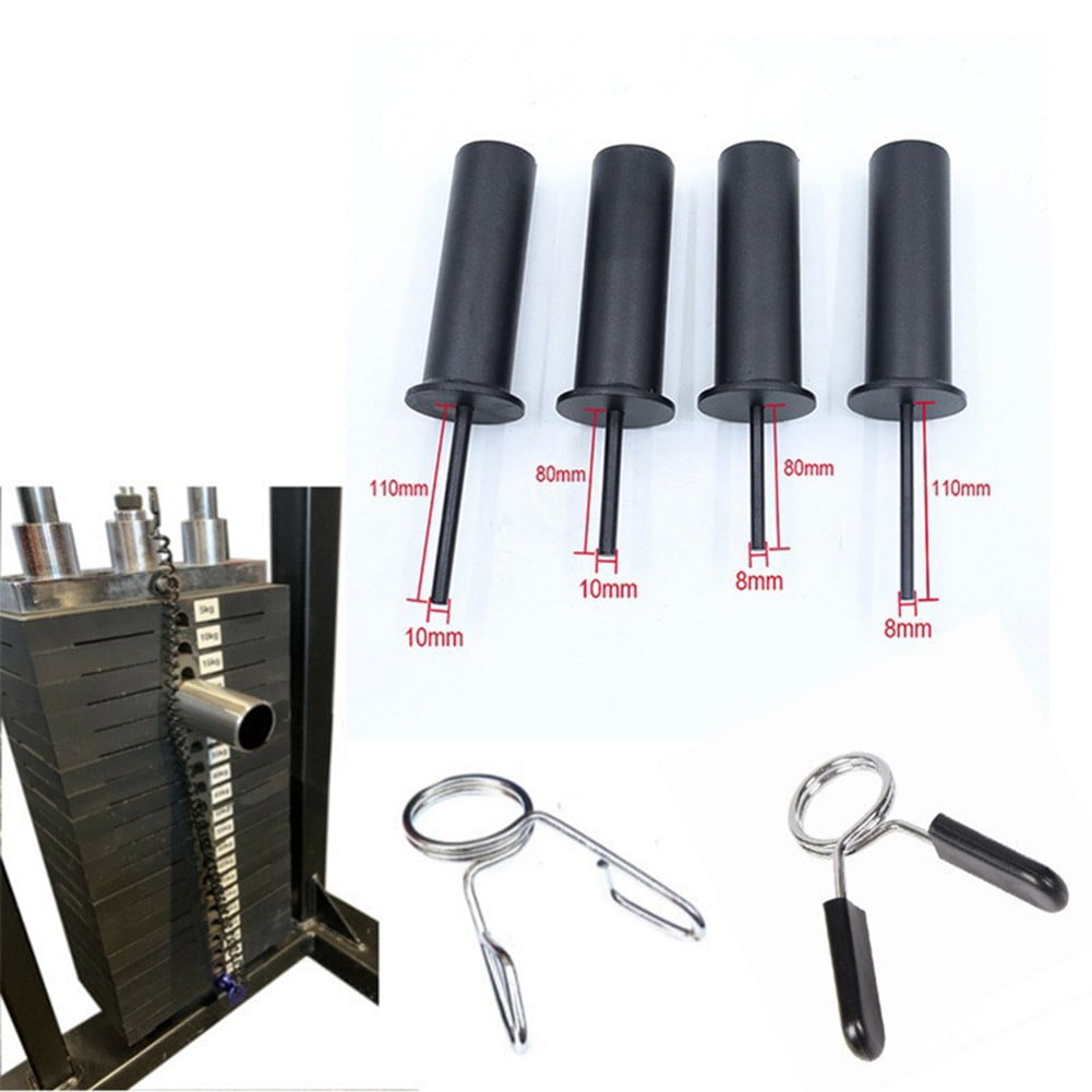 Weight Stack Pin With Spring Clip Collar For Cable Strength Exercise Machine 10*110Mm+2 Rounds ...