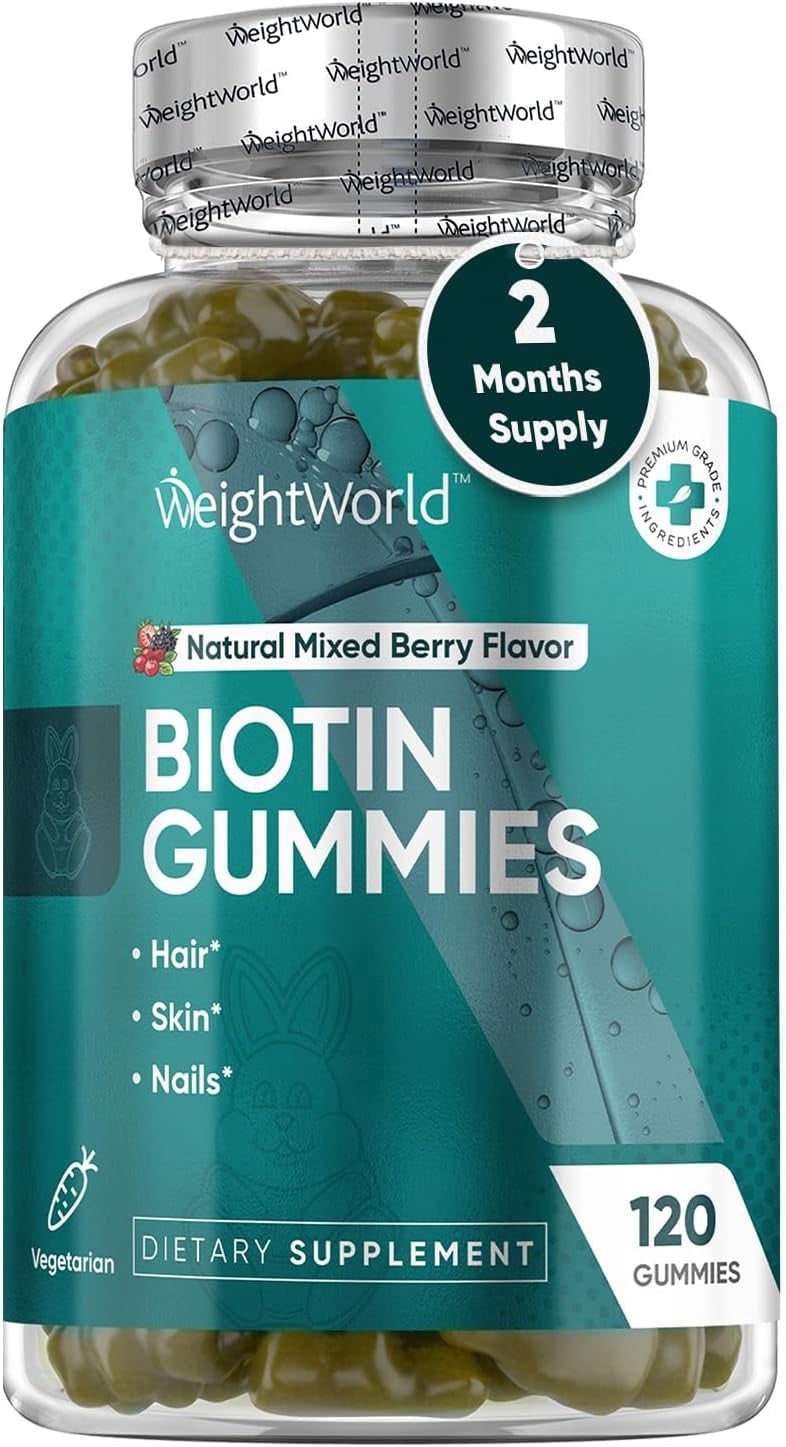 WeightWorld Biotin Hair Skin and Nails Gummies- 120 Count - Biotin ...