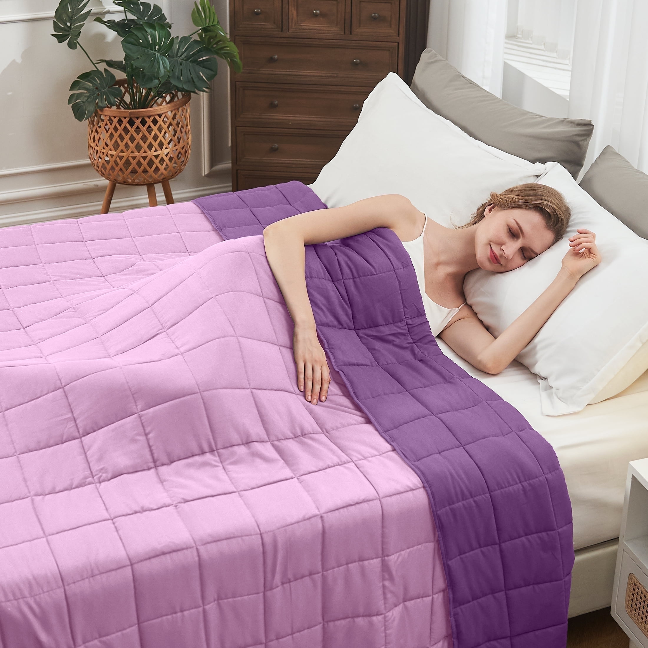 Teler Weighted Blanket for Adults with Glass Beads,15 lbs, 60"x80 ...