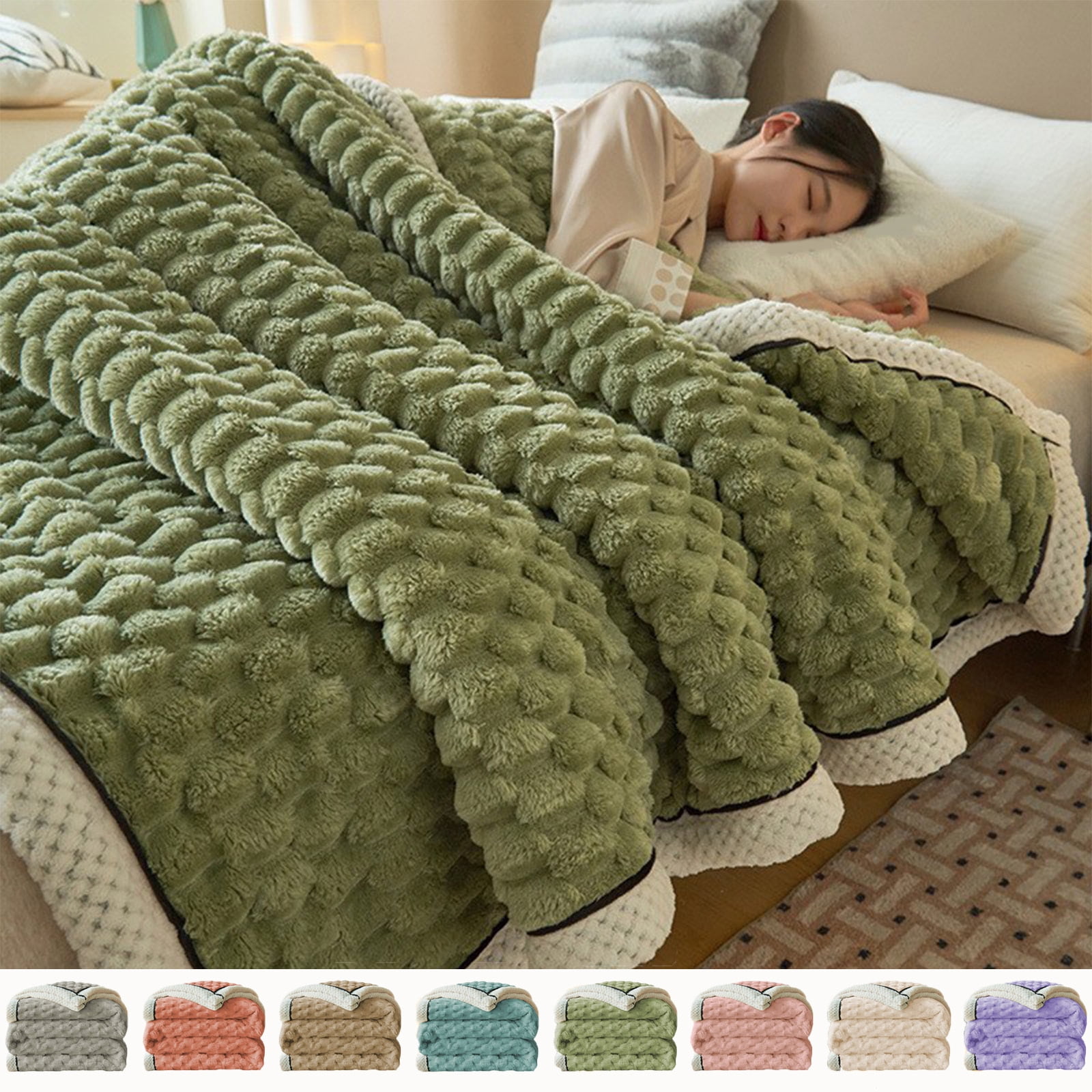 Weighted Blankets for Adults, 79" x 59" InsCrazy Extra Thick Flannel ...