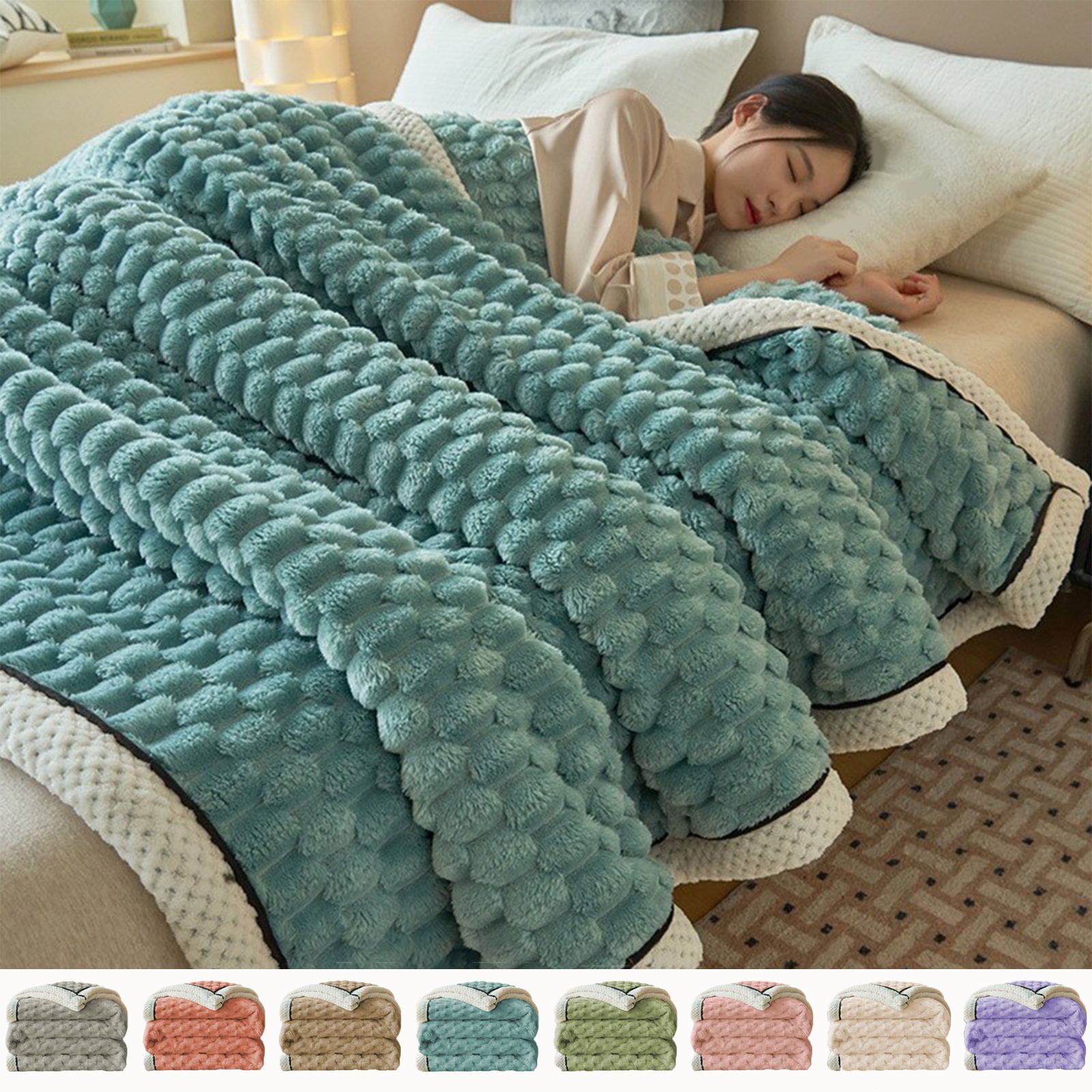 Weighted Blankets for Adults, 79" x 59" InsCrazy Extra Thick Flannel ...