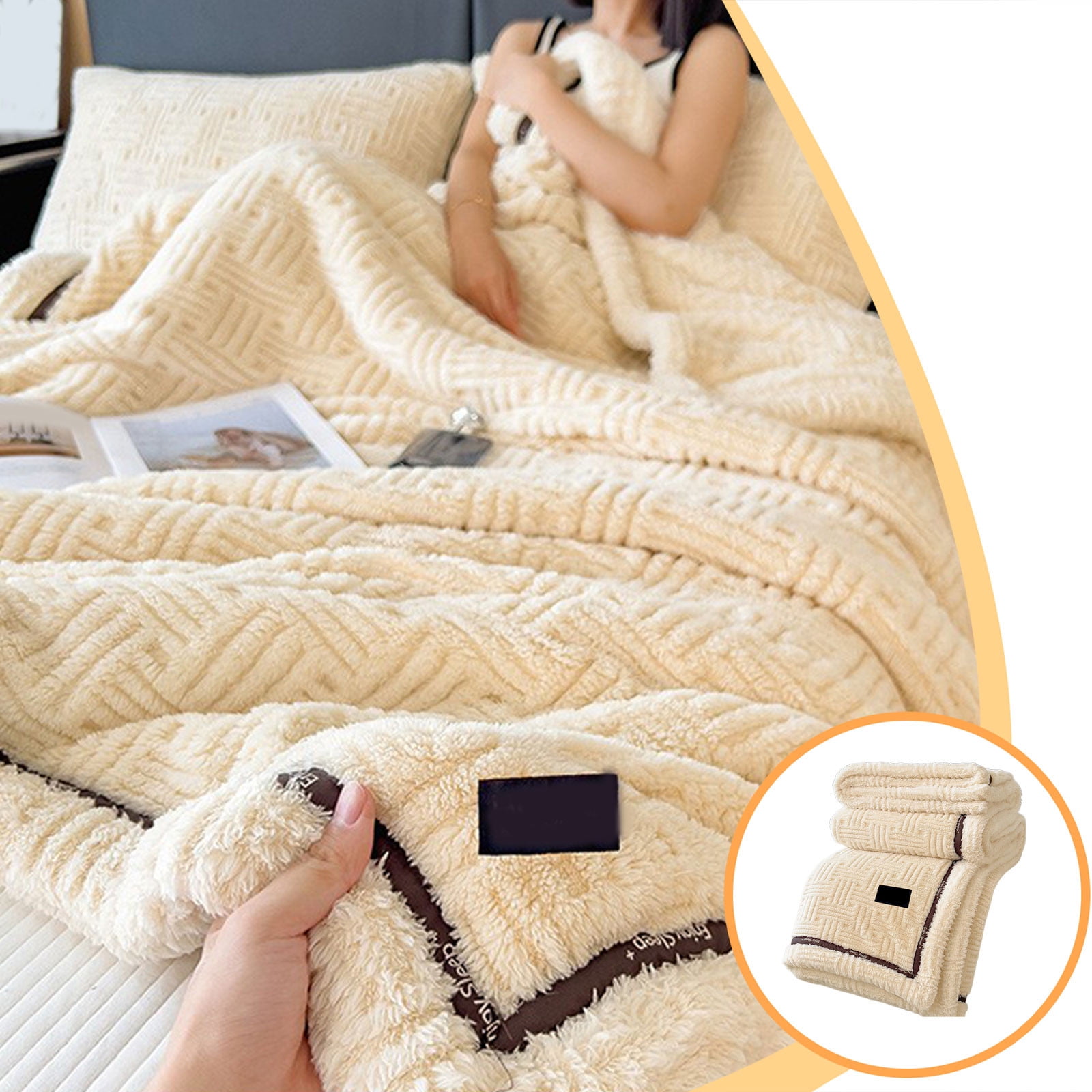 Weighted Blankets for Adults, 79" x 59" InsCrazy Extra Thick Flannel ...