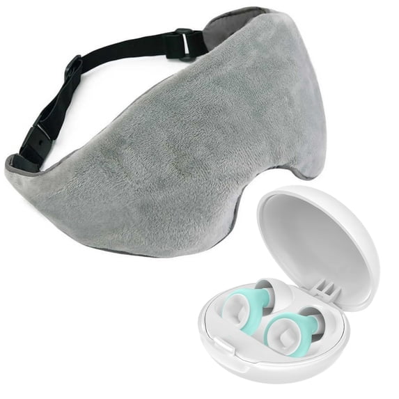 Weighted Eye Mask & Noise Cancelling Ear Plugs Set – Deep Sleep Earbuds ...