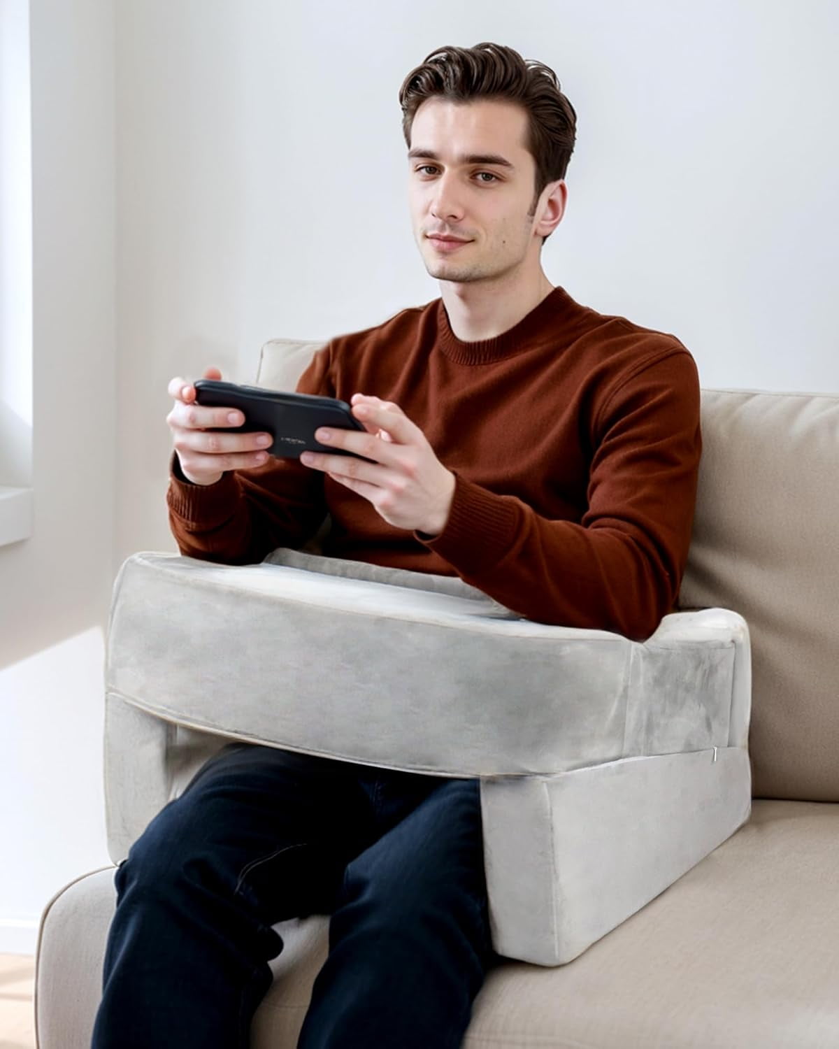 Weighted Idea Gaming Pillow - Reading Pillow for Lap with Removable ...
