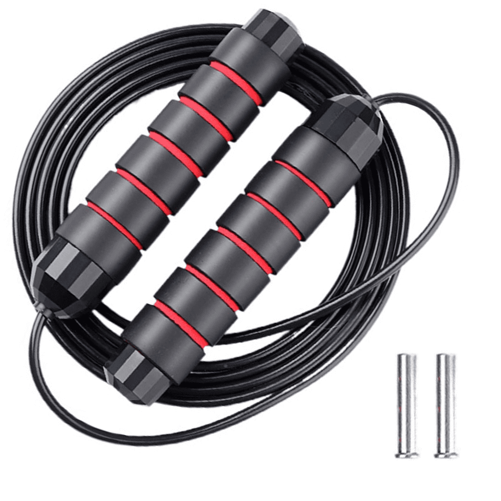 Weighted Jump Rope, Foam Handle Corded Fit Fat Burning Aerobic ...