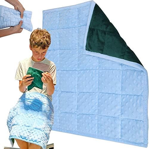 Weighted Lap Pad for Kids Blanket – 5 Lbs. Bundled with Fidget Marble ...