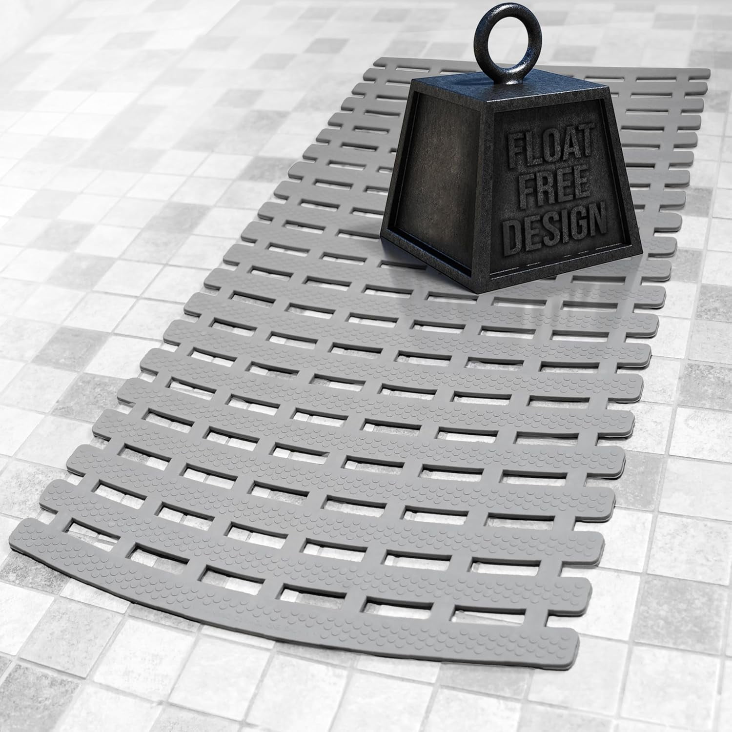 Weighted Non Slip Bath Mat for Textured Tub & Shower Surfaces | Anti Slip Bathtub Safety Without ...