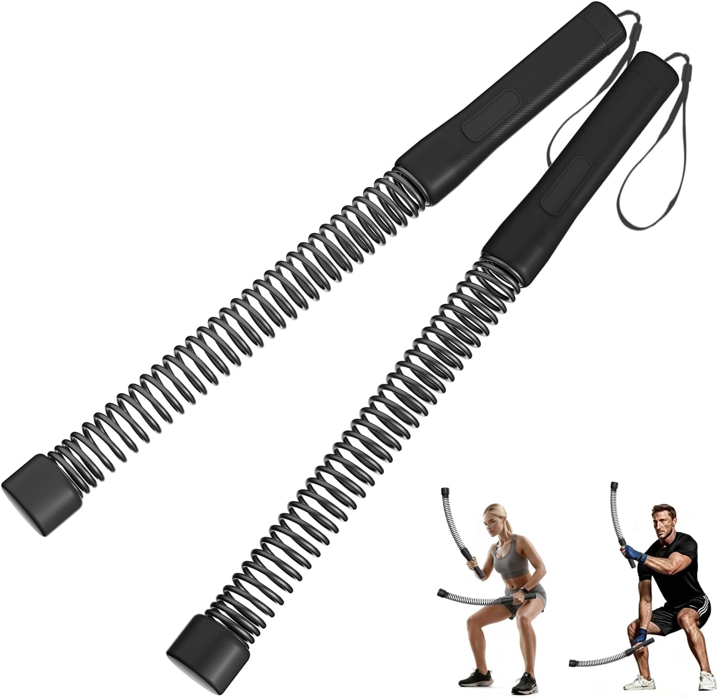 Weighted Ropeless Battle Ropes for Home Gym, 2PCS Portable Cordless ...