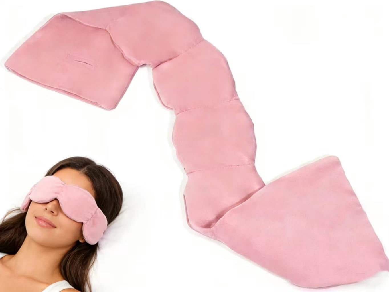 Weighted Sleep Mask for Adults, Deep Pressure Light Blocking Eye Pillow ...