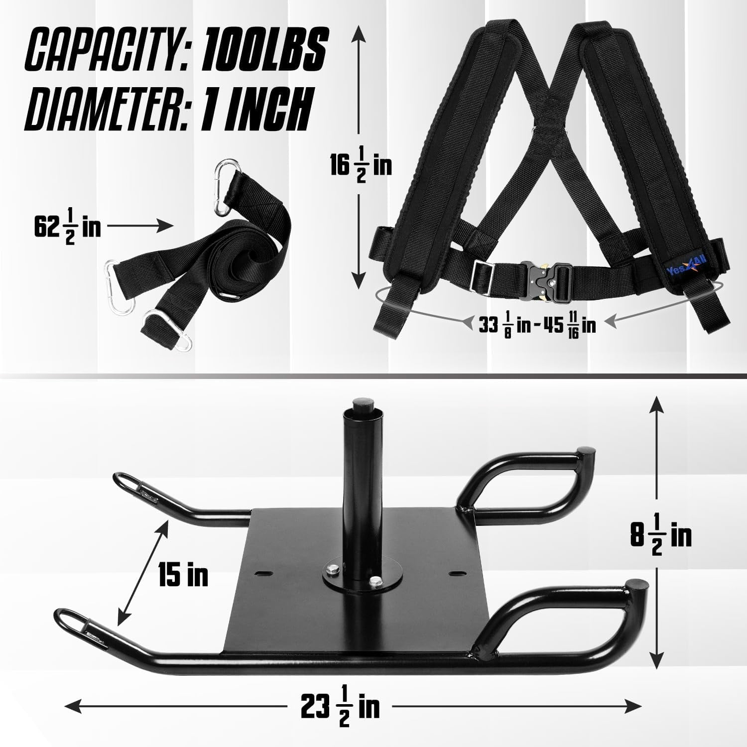 Weighted Training Pull Sled with Vest - Walmart.com
