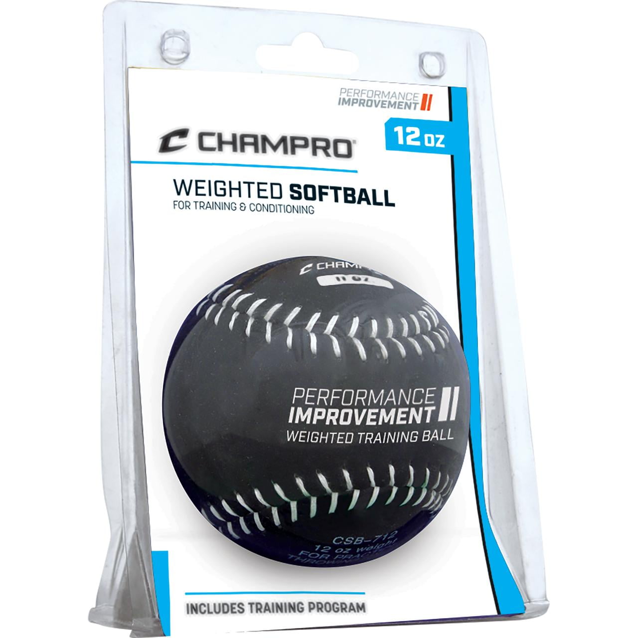 Weighted Training Softball, Leather Cover, 12oz, Retail Package ...