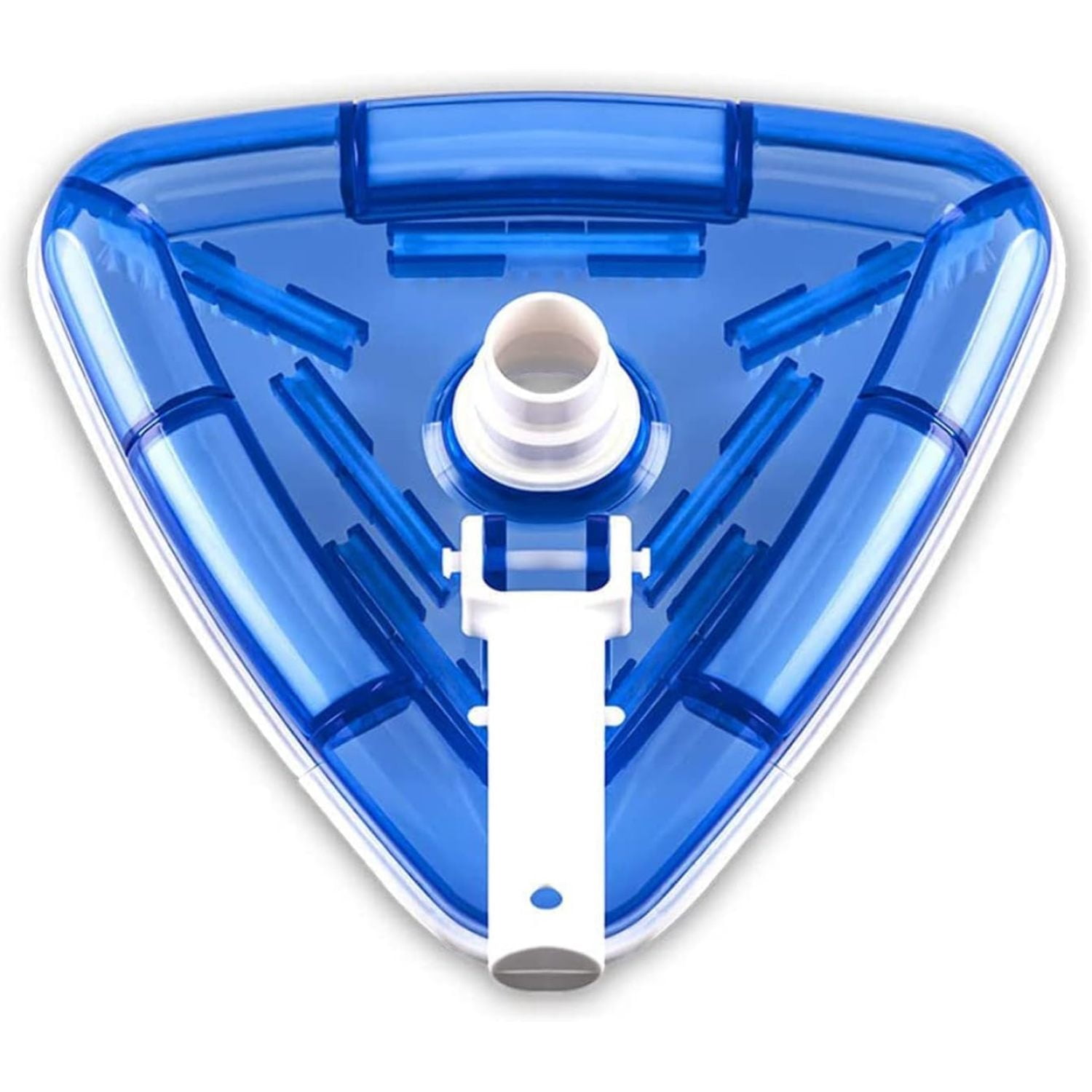 Weighted Transparent Triangular 11" Pool Vacuum Head Brush, 1-1/4" or 1-1/2" Swivel Hose ...