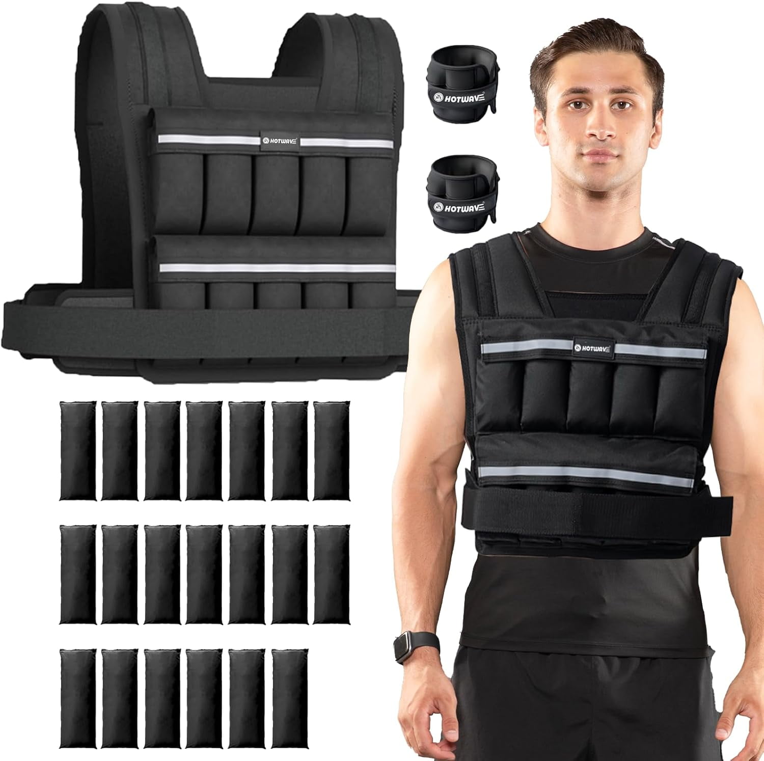 Weighted Vest, 2-18 lbs Weighted Vest with Ankle Weights Woman Men ...