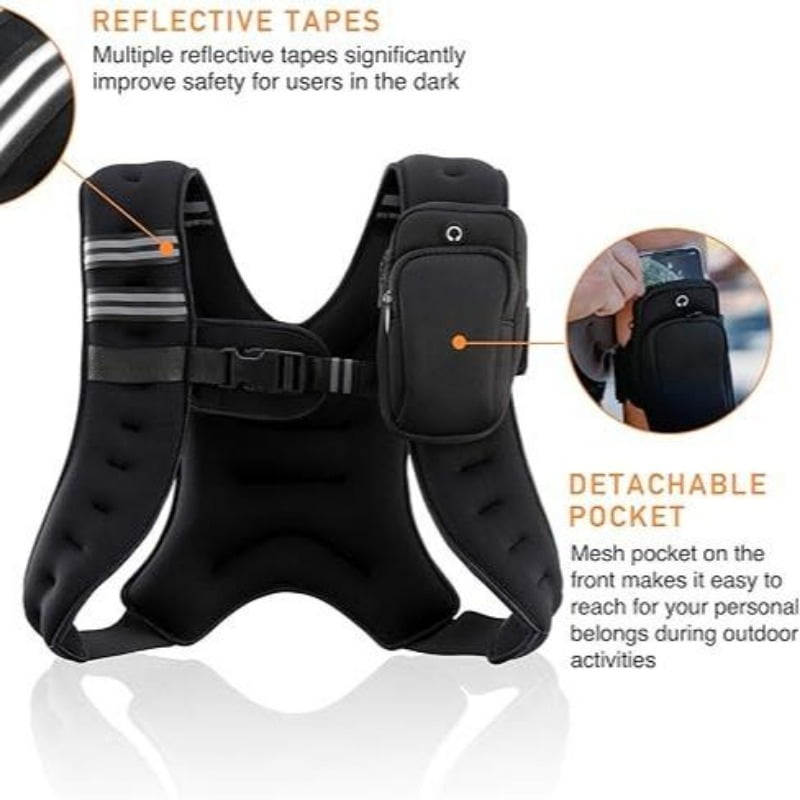 Weighted Vest, 6lb/8lb/12lb/16lb/20lb/25lb/30lb,gym outfits, with ...