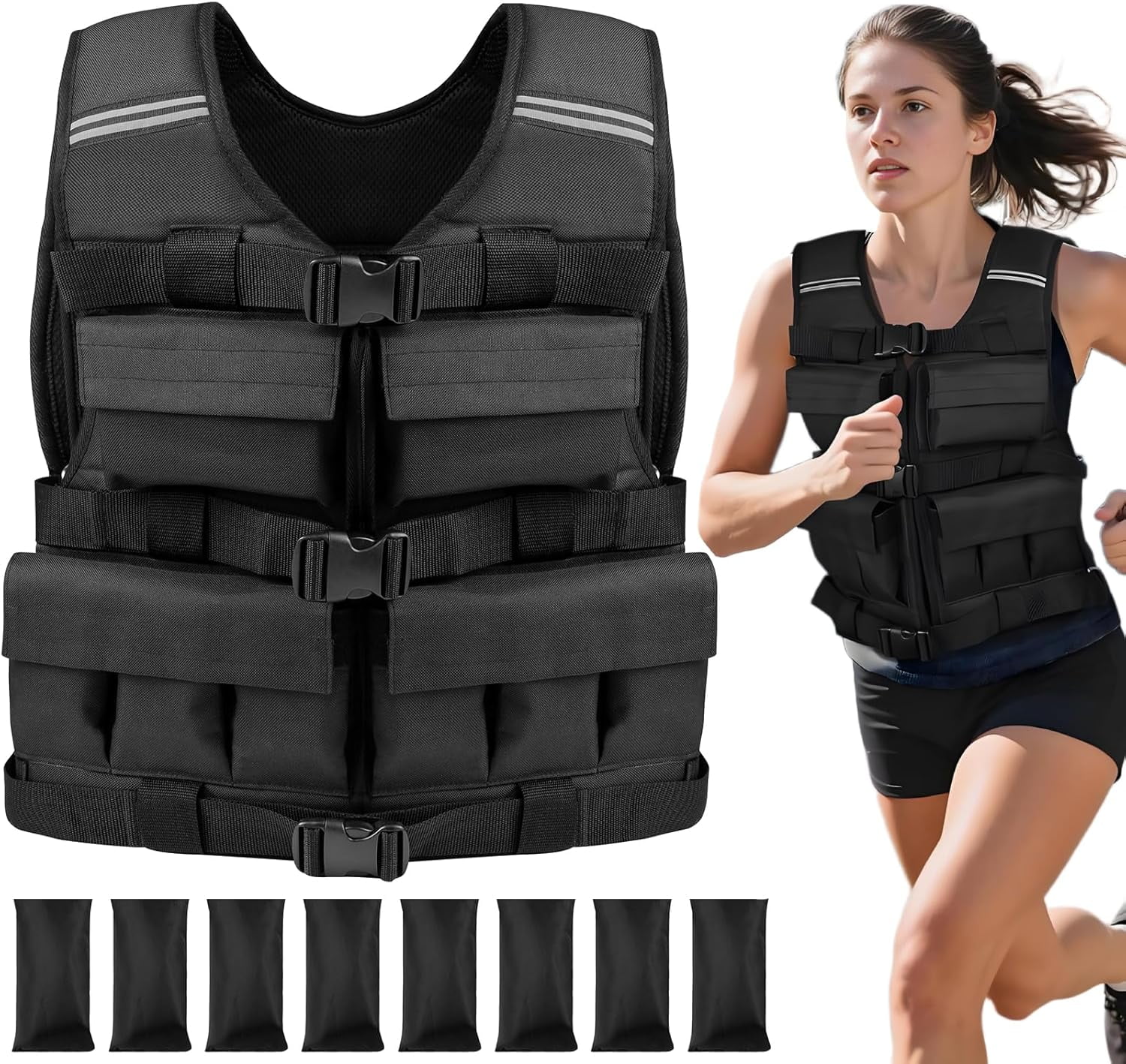 Weighted Vest for Men Woman 18lbs | 30lbs | 40lbs - With Shoulder Pads ...