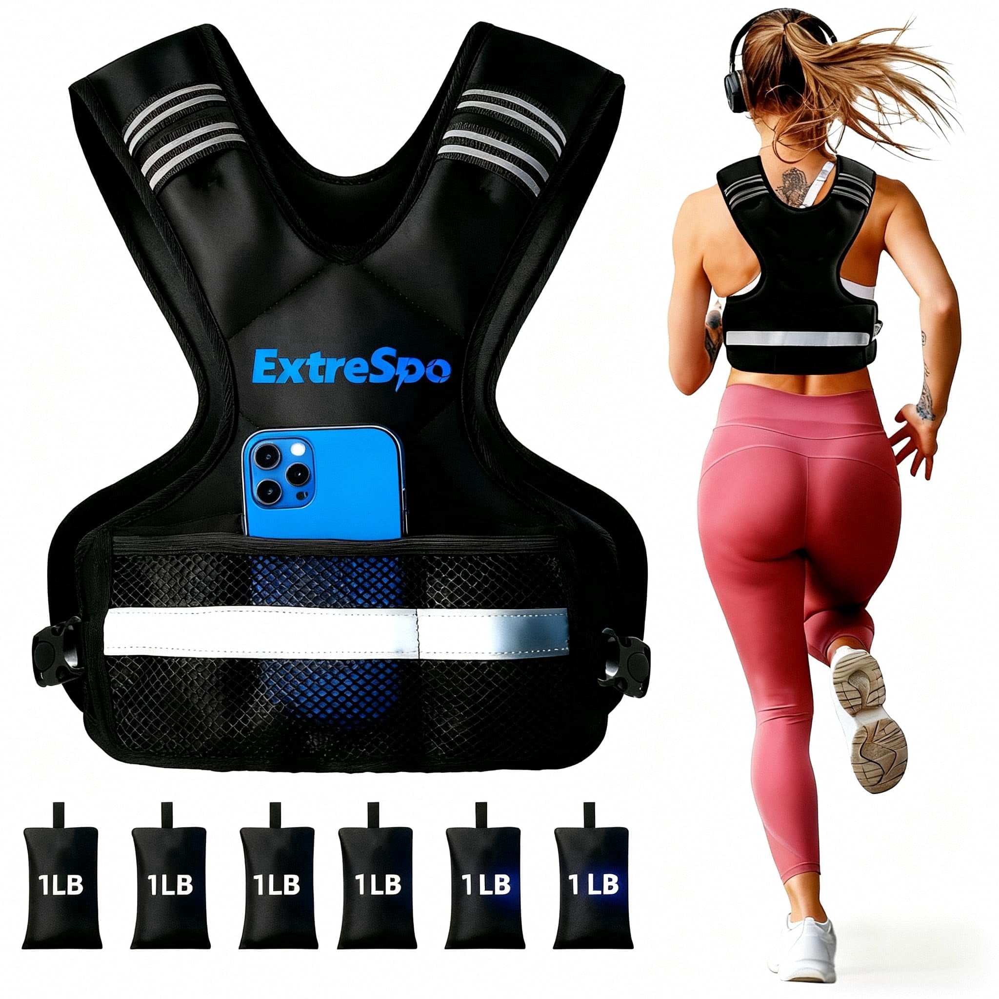 ExtreSpo Weighted Vest, 4-10lb, Adjustable for Cardio & Strength ...
