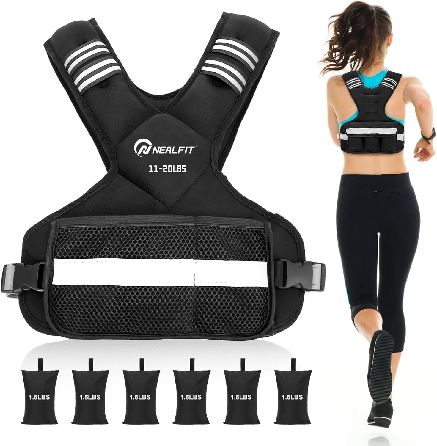 Weighted Vest for Women and Men, 4-10lb/11-20lb/20-32lb Adjustable ...