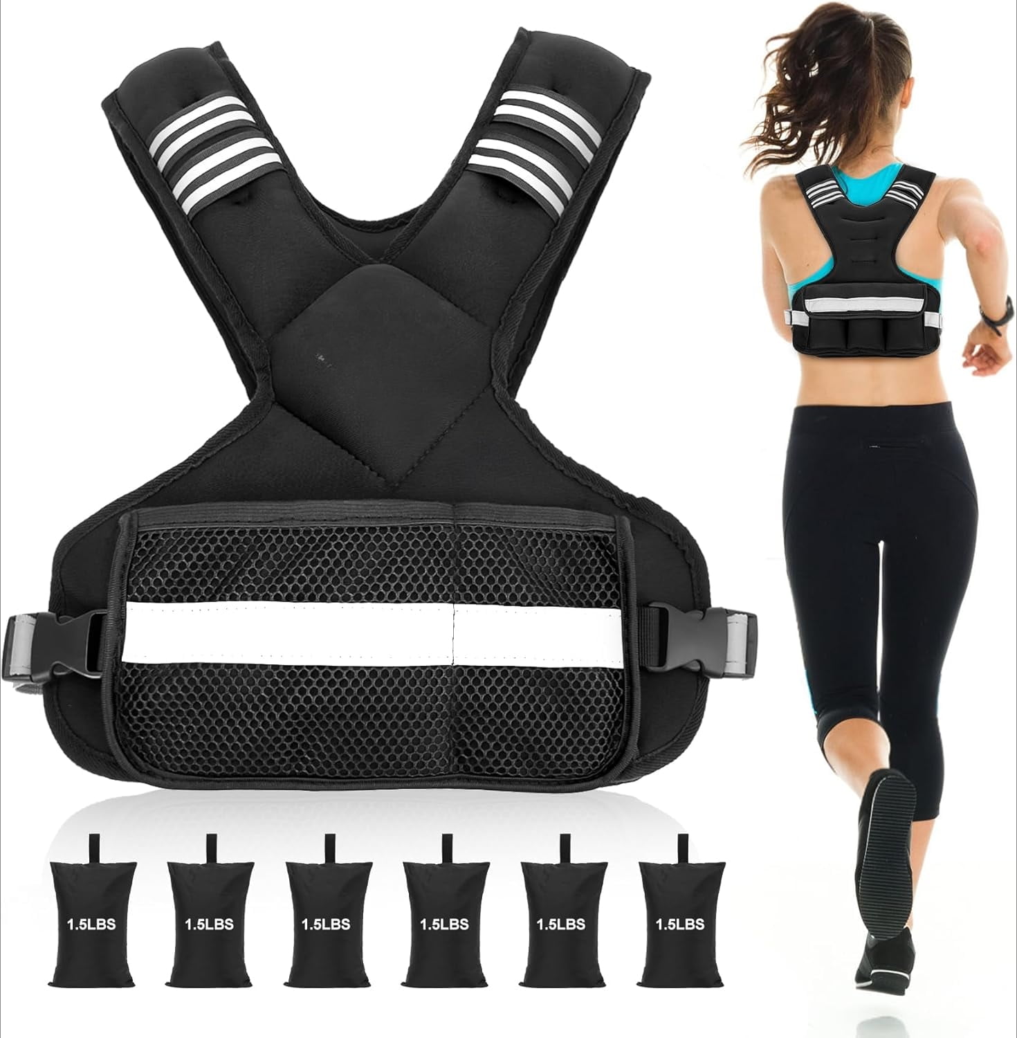 Weighted Vest for Women and Men, 5-10lb/11-20lb/20-32lb Adjustable ...