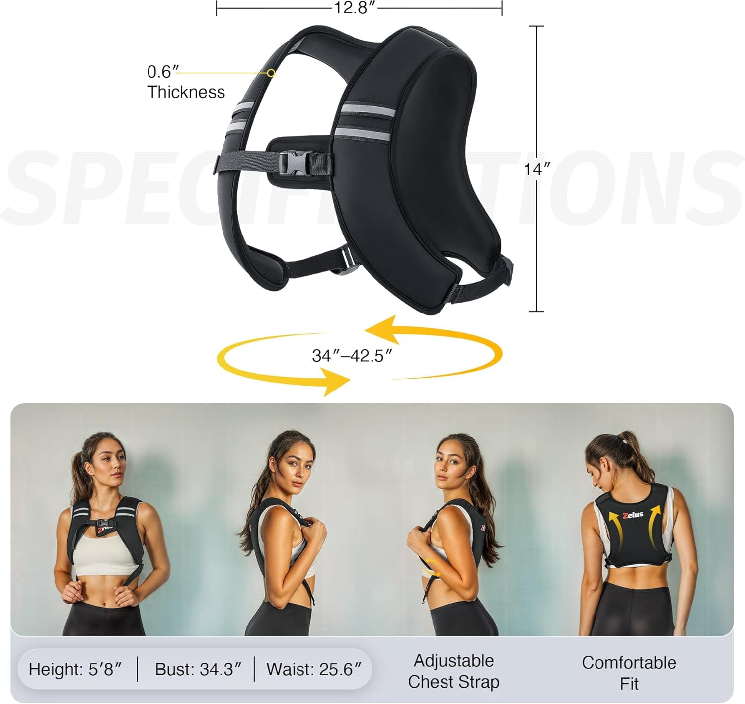Weighted Vest, Z-Fit Soft Iron Weighted Vest for Women and Men, 10 LB ...