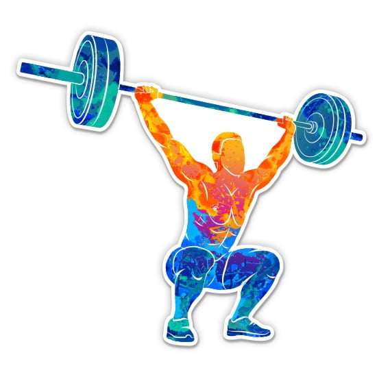 Weightlifter - 5" Vinyl Sticker - For Car Laptop I-Pad - Waterproof ...
