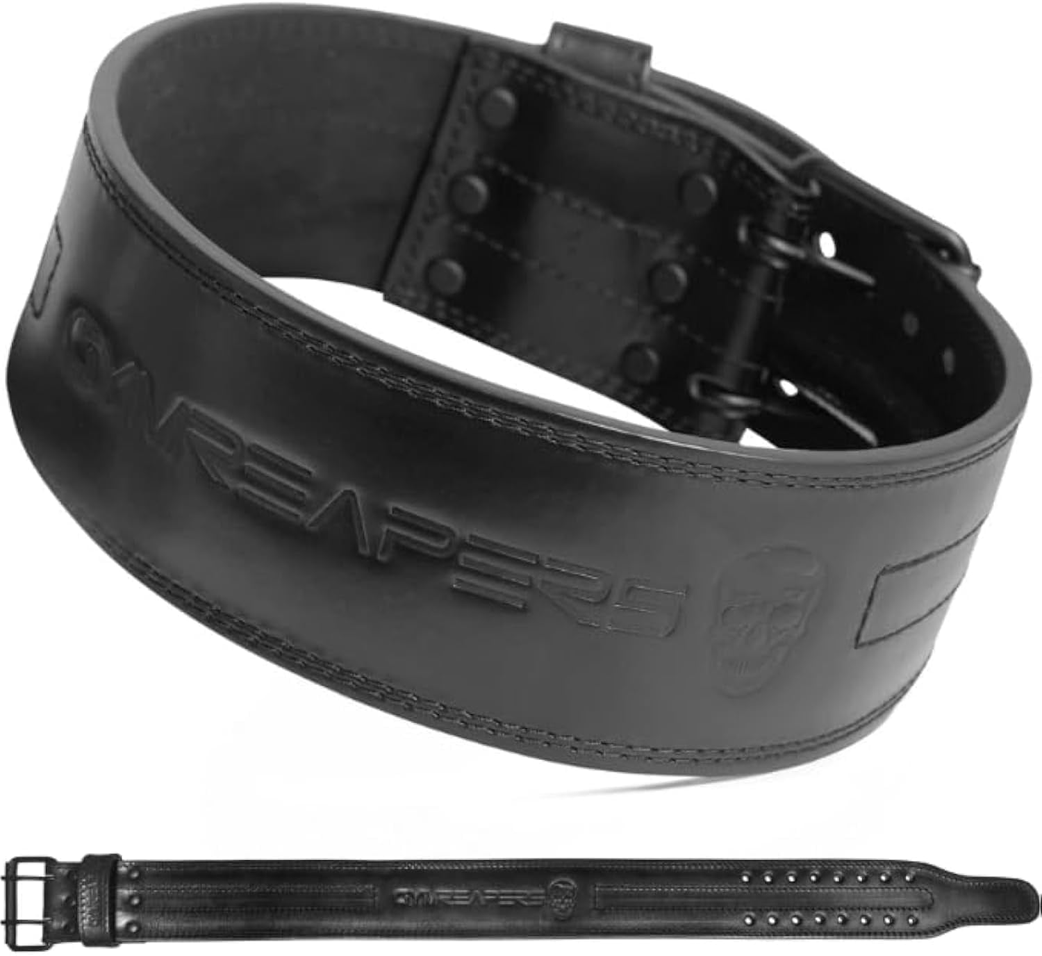 Weightlifting Belt 6MM Genuine Leather - Double Prong Power Belt Heavy ...