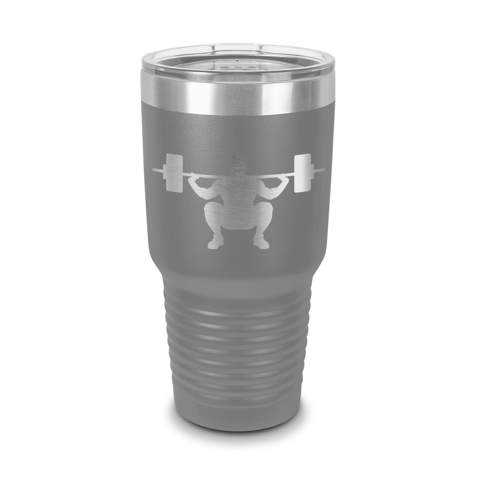 Weightlifting Deadlift Tumbler 30 oz - Laser Engraved w/ Clear Lid ...