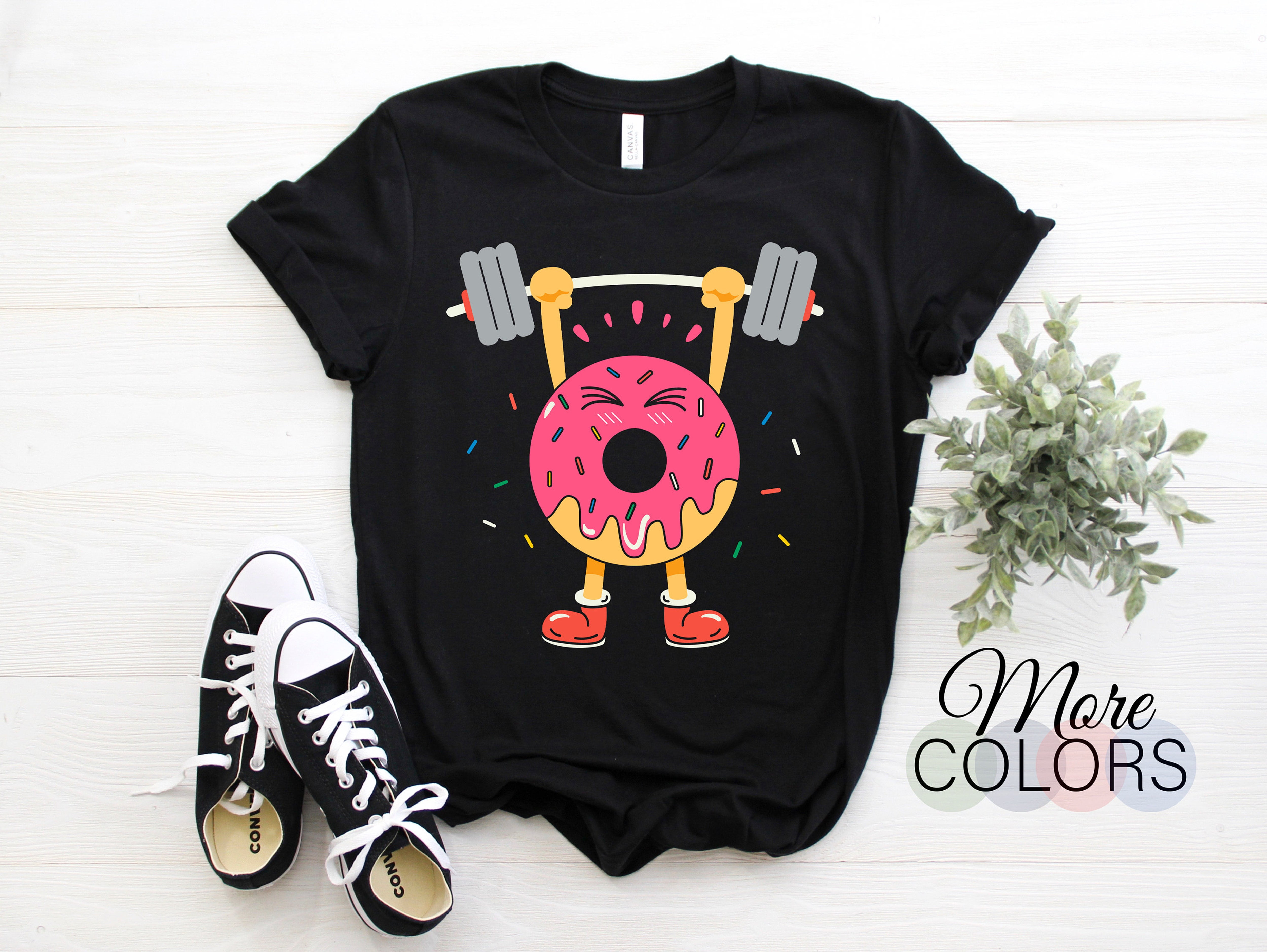 Weightlifting Funny Fitness Workout Gym Donut Lover T-Shirt, Perfect ...