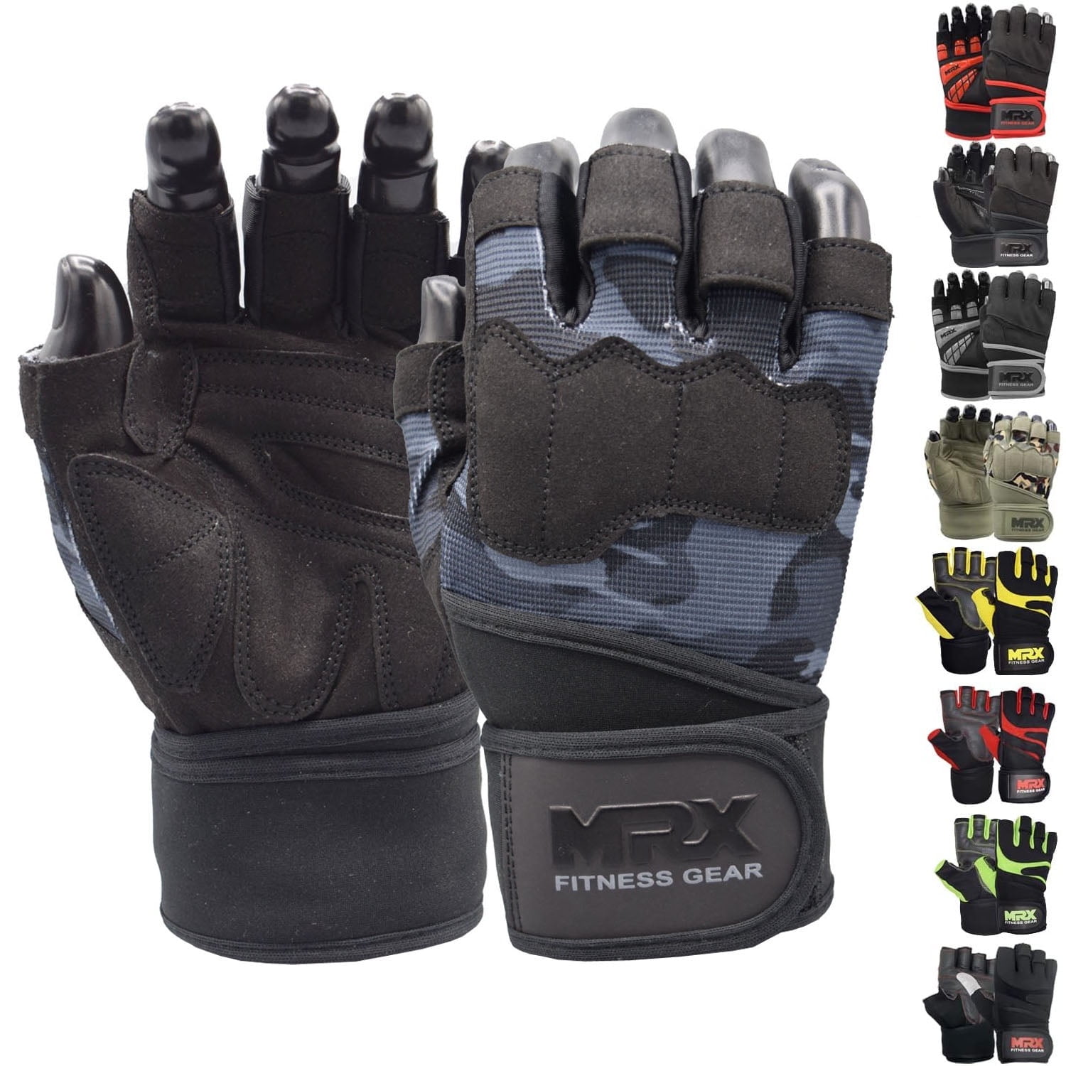 Weightlifting Gloves with Integrated Wrist Wrap Support Half Finger ...
