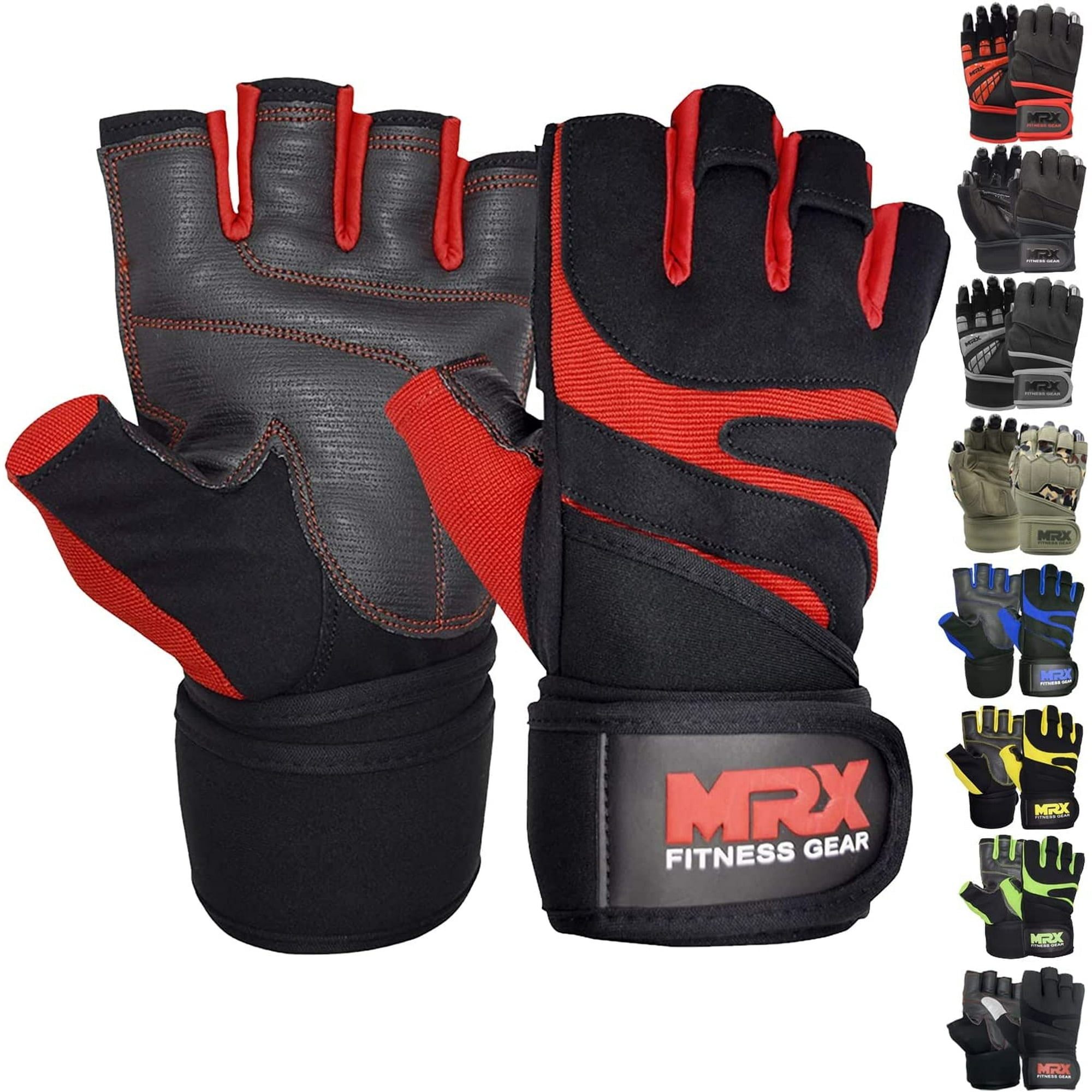 Weightlifting Gloves with Integrated Wrist Wrap Support Half Finger ...