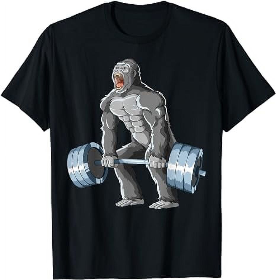 Weightlifting Gorilla Deadlifting Gorilla Powerlifting Gym T-Shirt ...